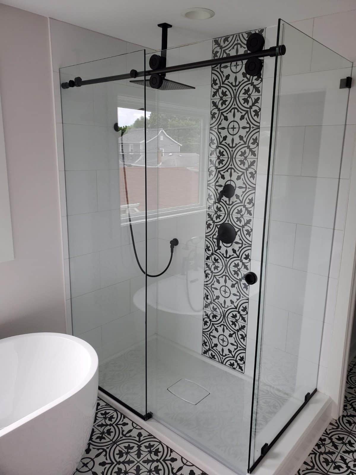 Shower With Custom Tile La Grange Glass And Mirror Co